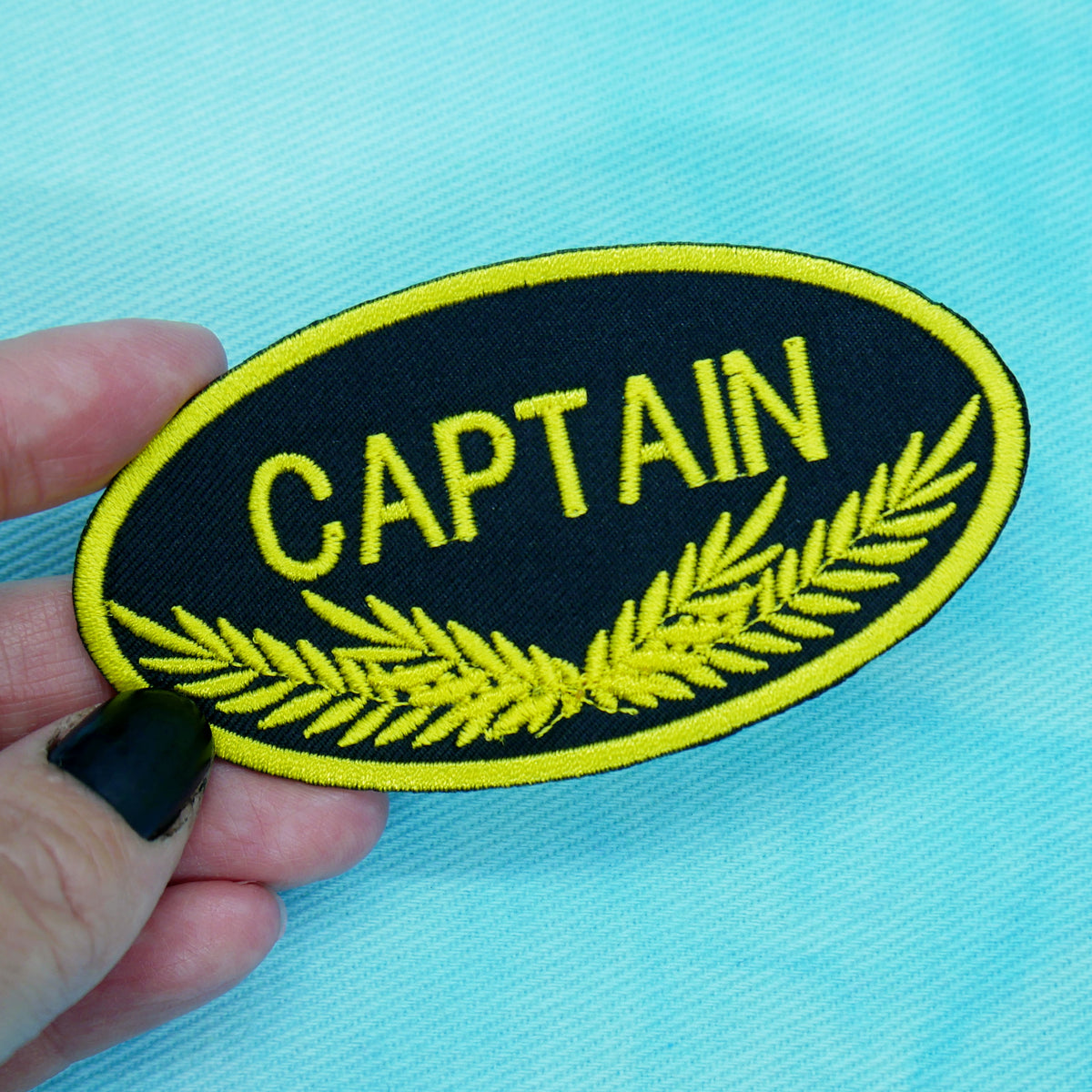 Captain Name Tag Embroidered Iron On Patch - Junkyard Witch