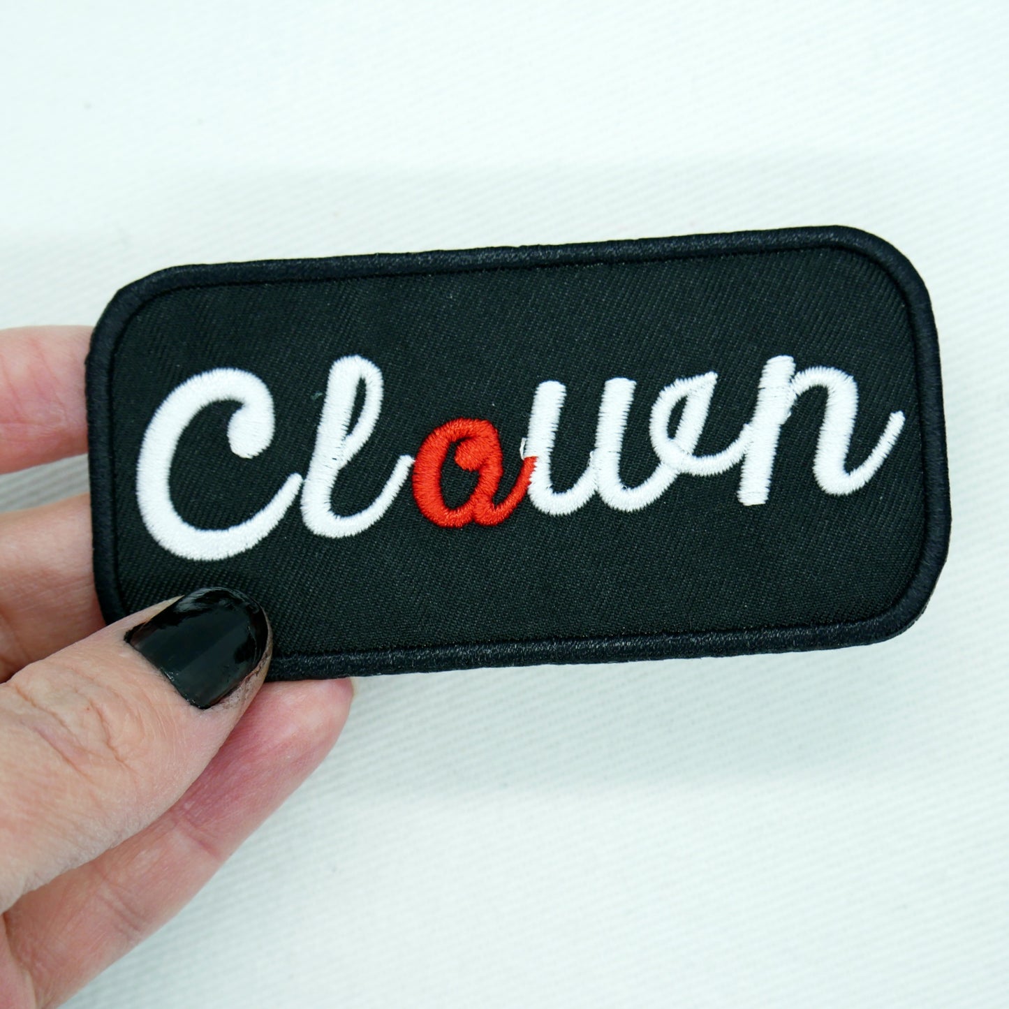 Clown Embroidered Name Tag Iron On Patch – Junkyard Witch