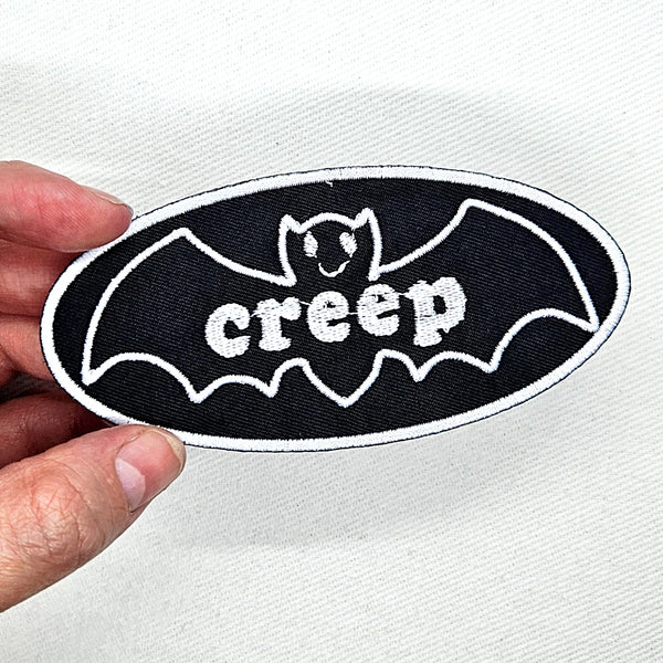 Cute Lil Creep Black Halloween Bat Iron On Patch - Junkyard Witch