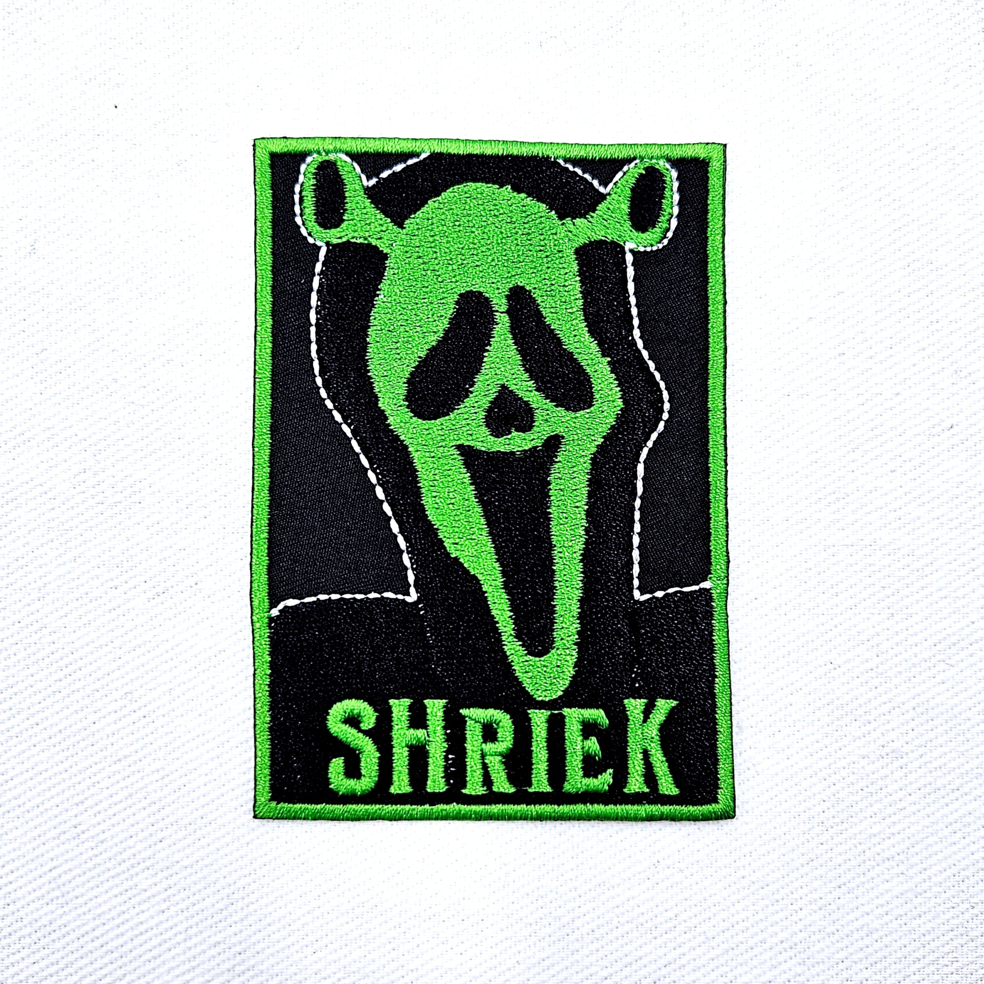 Shriek Ogre Face Embroidered Iron On Patch - Junkyard Witch