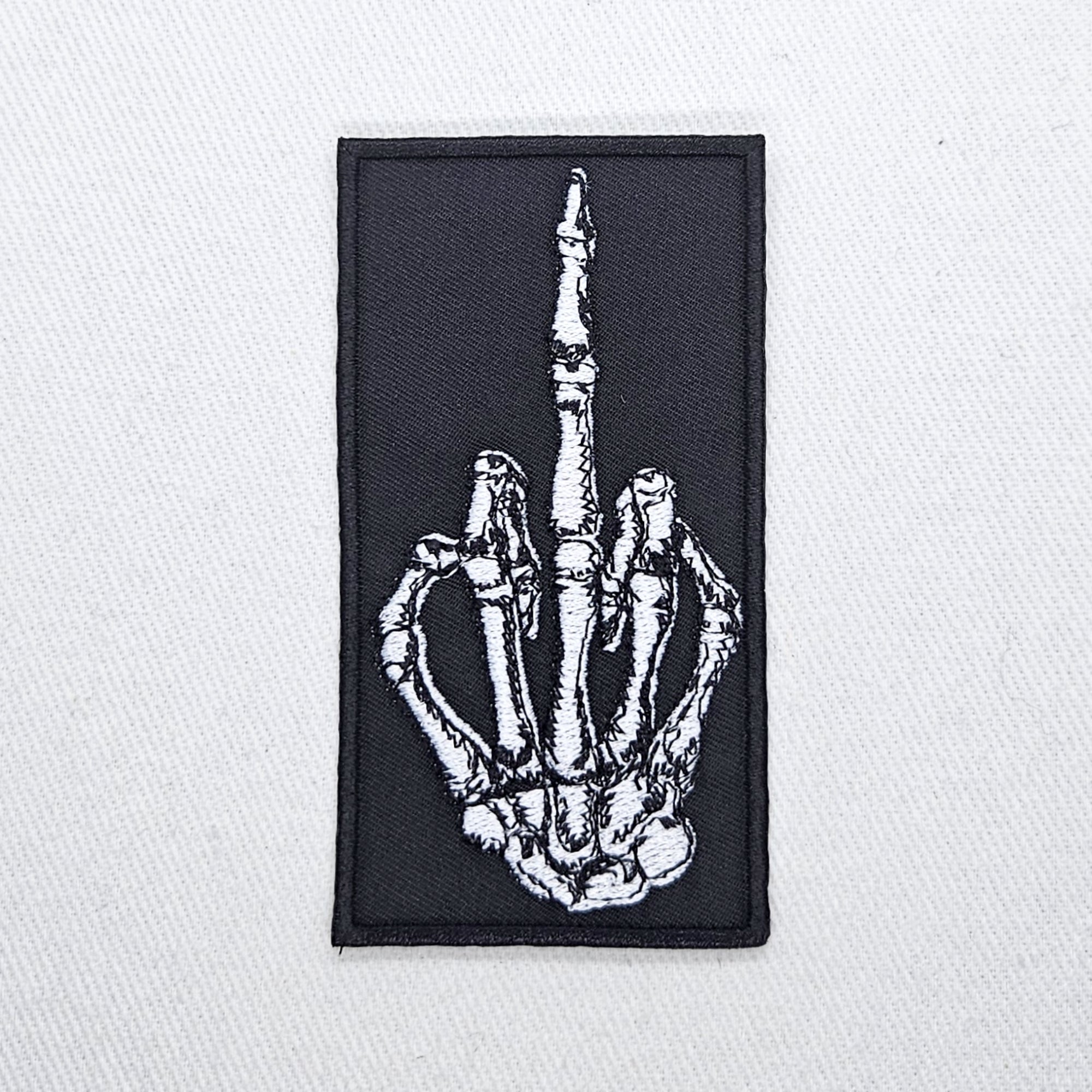 Skeleton Middle Finger Patch - Junkyard Witch