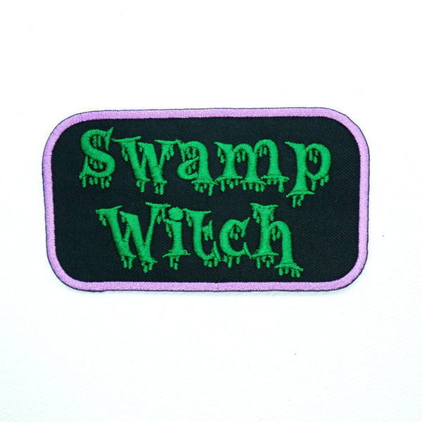 Swamp Witch Embroidered Name Tag Iron On Patch - Junkyard Witch