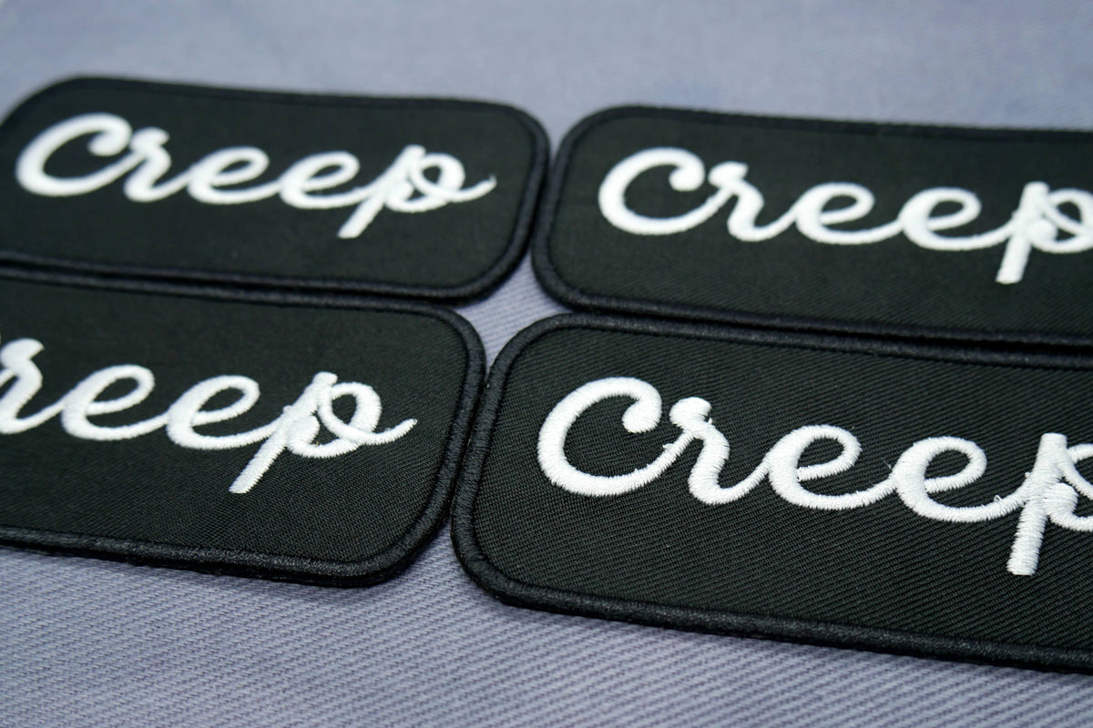 Creep Embroidered Name Tag Iron On Patch - Junkyard Witch