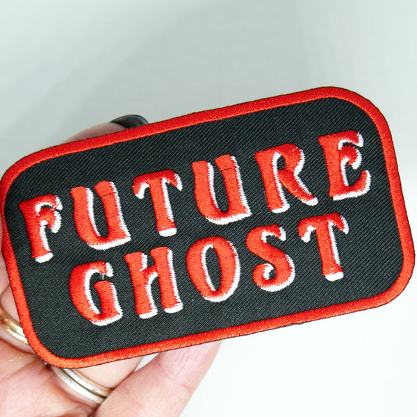Future Ghost Embroidered Name Tag Iron On Patch - Junkyard Witch