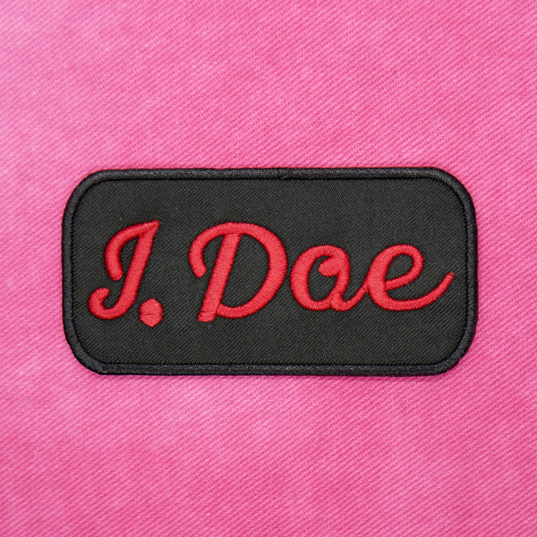 John Jane Doe Embroidered Name Tag Iron On Patch - Junkyard Witch