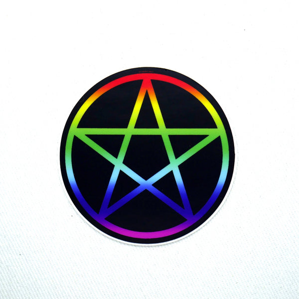 Rainbow Pentacle Sticker - Junkyard Witch